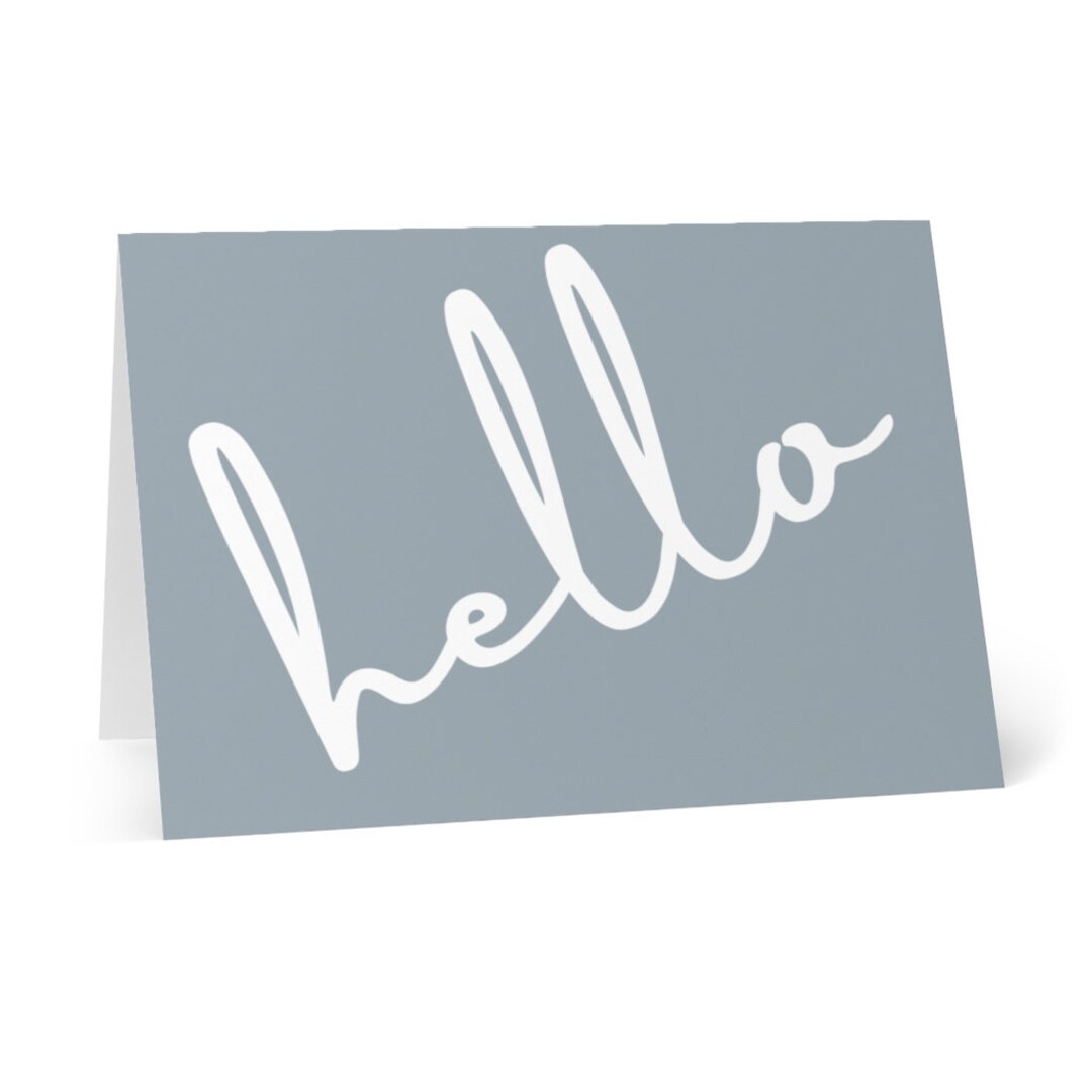 Hello Greeting Cards 8 Pcs - Etsy