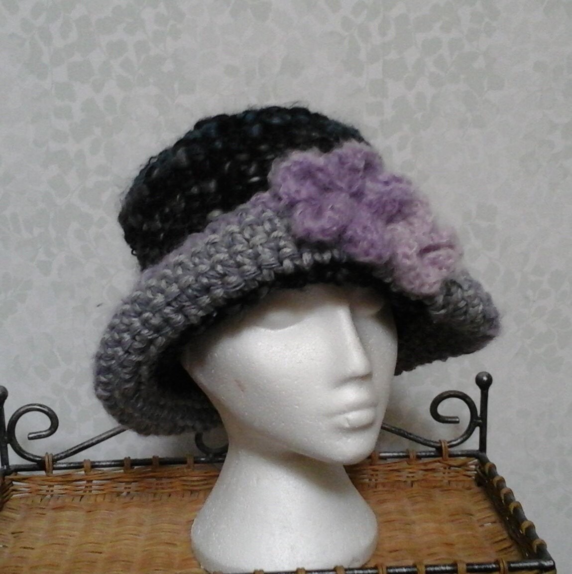 VINTAGE JAREN 1940 STIJL EXTRAWARM Hoed Hand Gehaakt Origineel Ontwerp ...