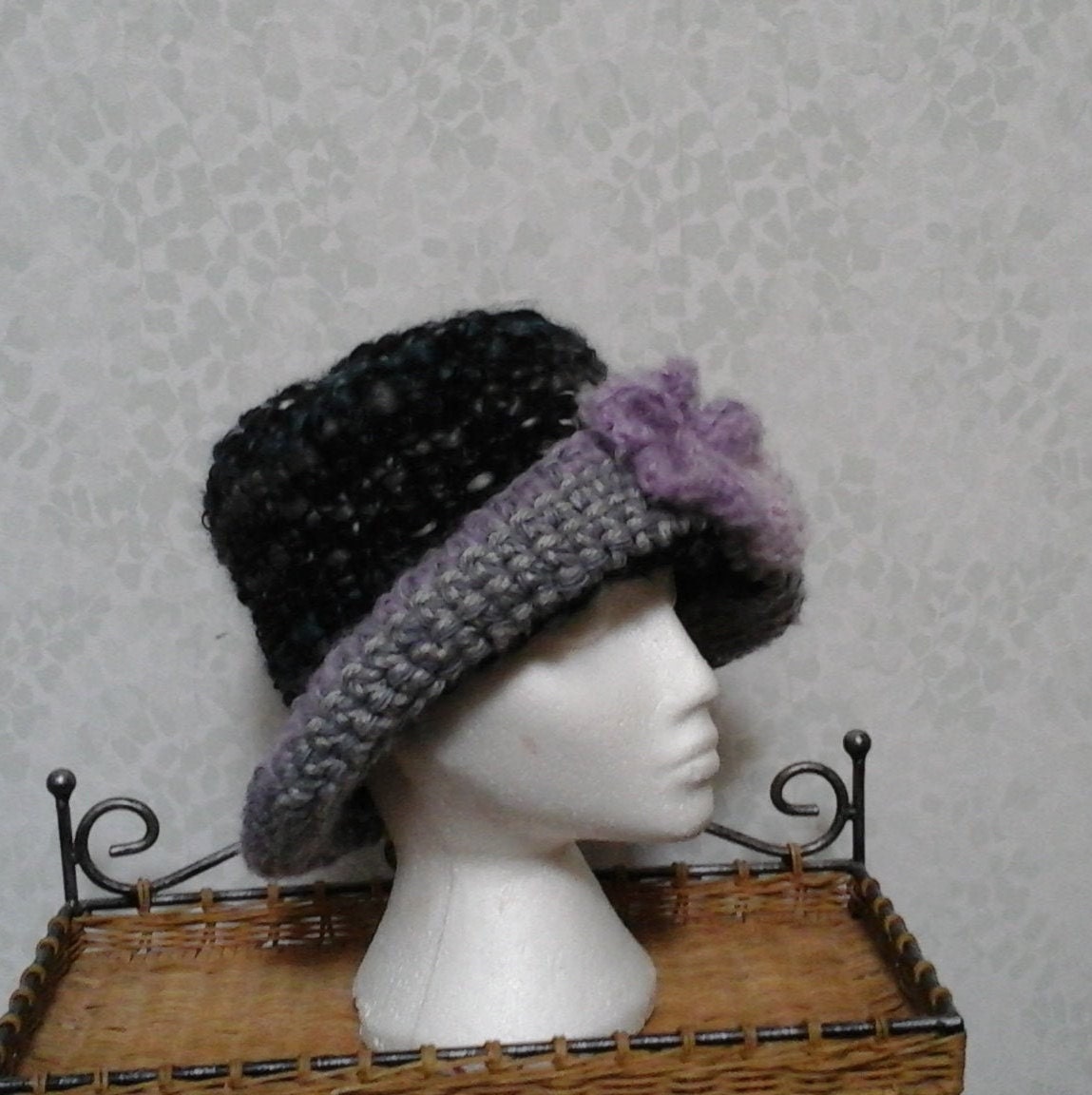 VINTAGE JAREN 1940 STIJL EXTRAWARM Hoed Hand Gehaakt Origineel Ontwerp ...