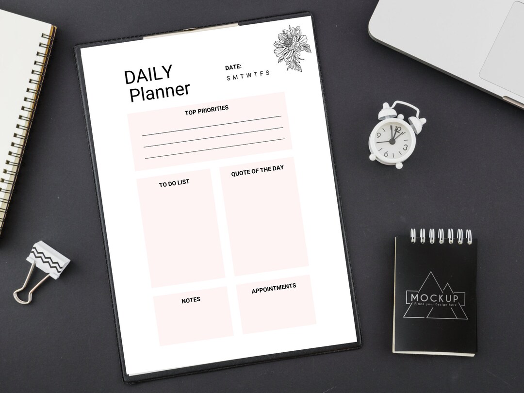 White and Beige Daily Planner - Etsy