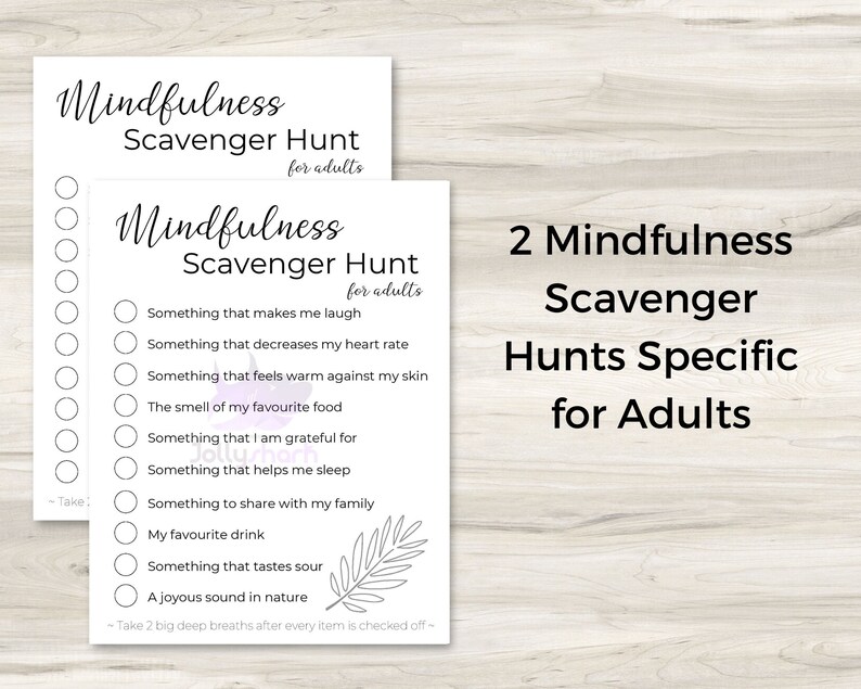 Mindfulness Scavenger Hunt Bundle for Kids and Adults, Quarantine ...