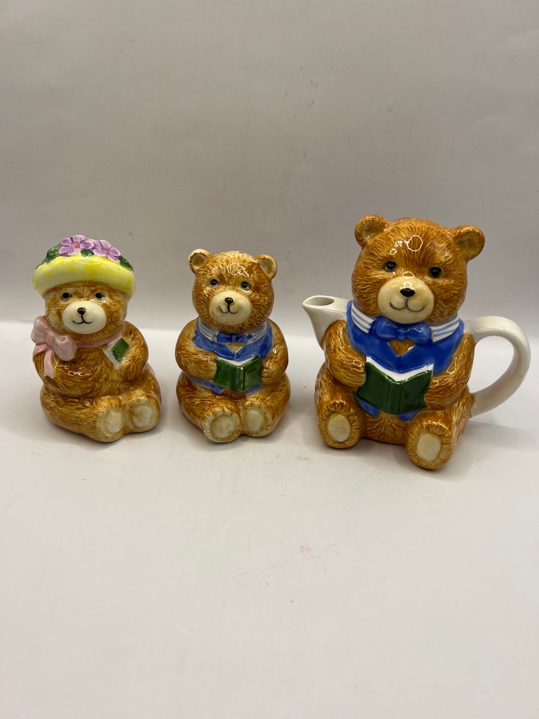 Vintage Otagiri Mary Ann Baker Bear Creamer & Salt and Pepper Shakers Set Japan - Etsy