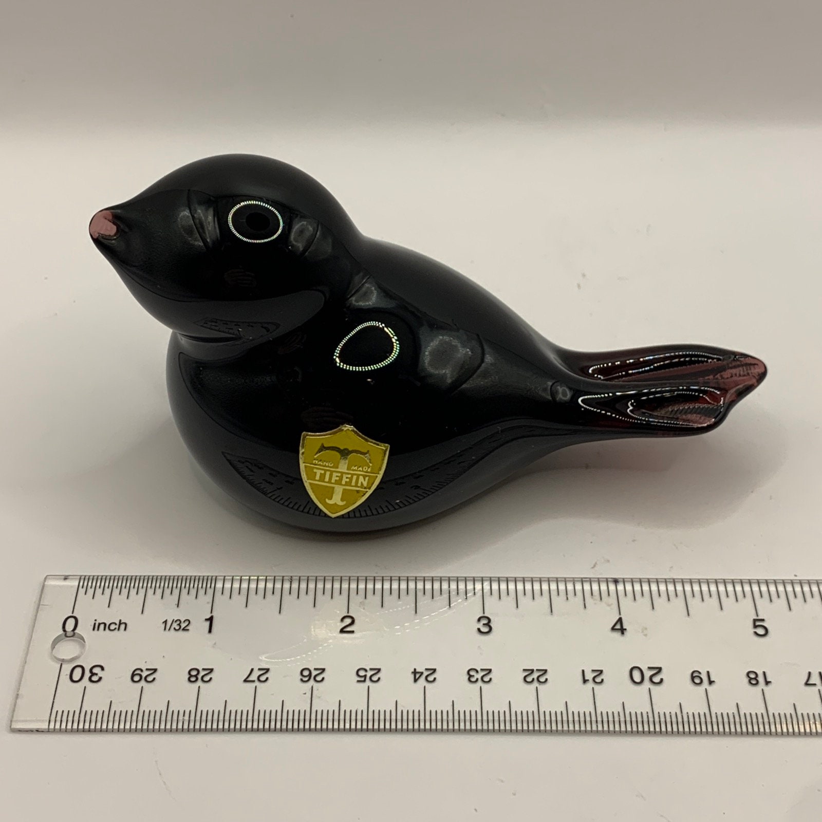 Maxwell Crystal Tiffin Art Glass Amethyst Dark Purple Bird - Etsy