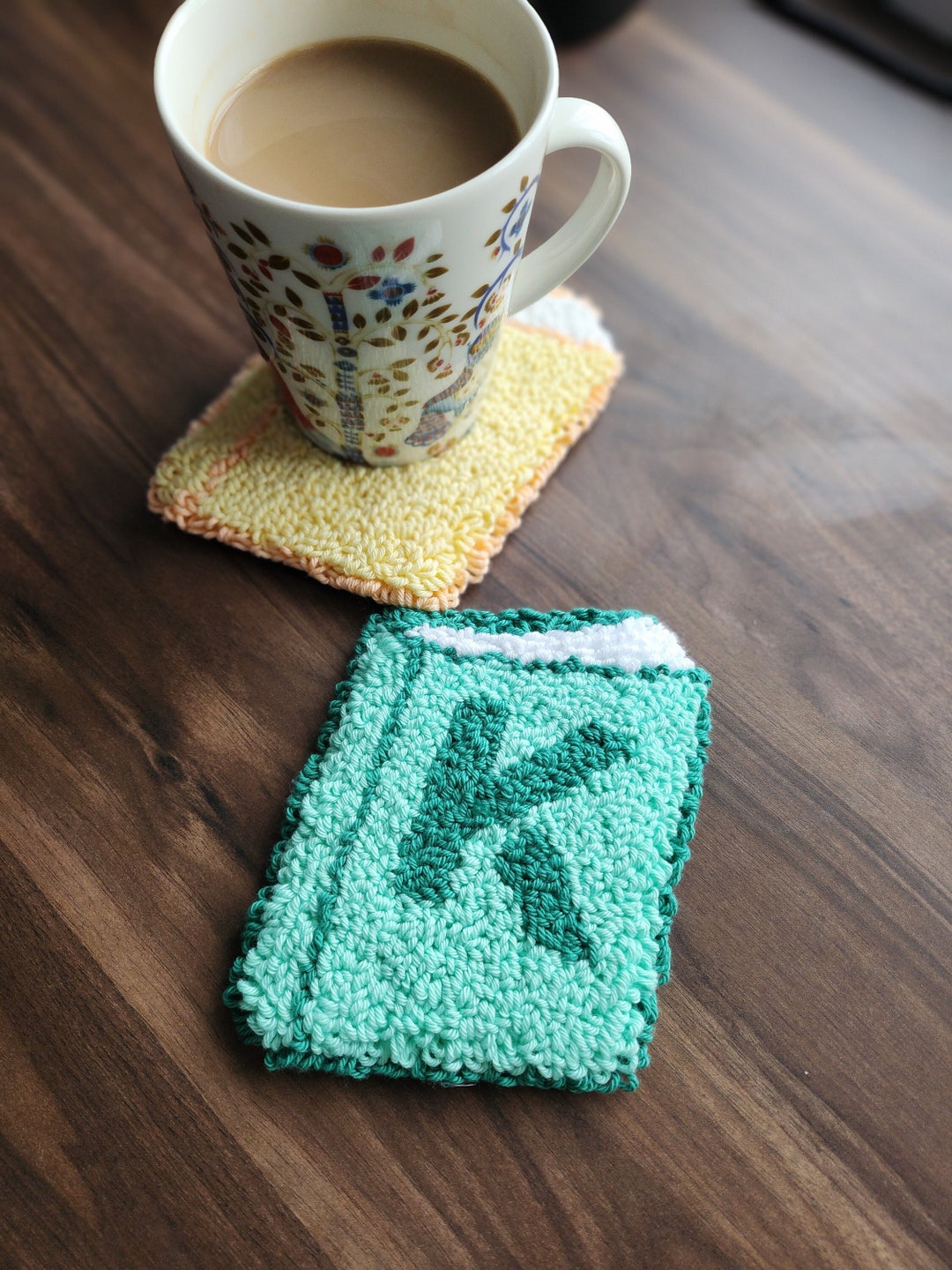 Book Mug Rugs, Book Coasters, Punch Needle Mug Rugs, Punch Needle ...