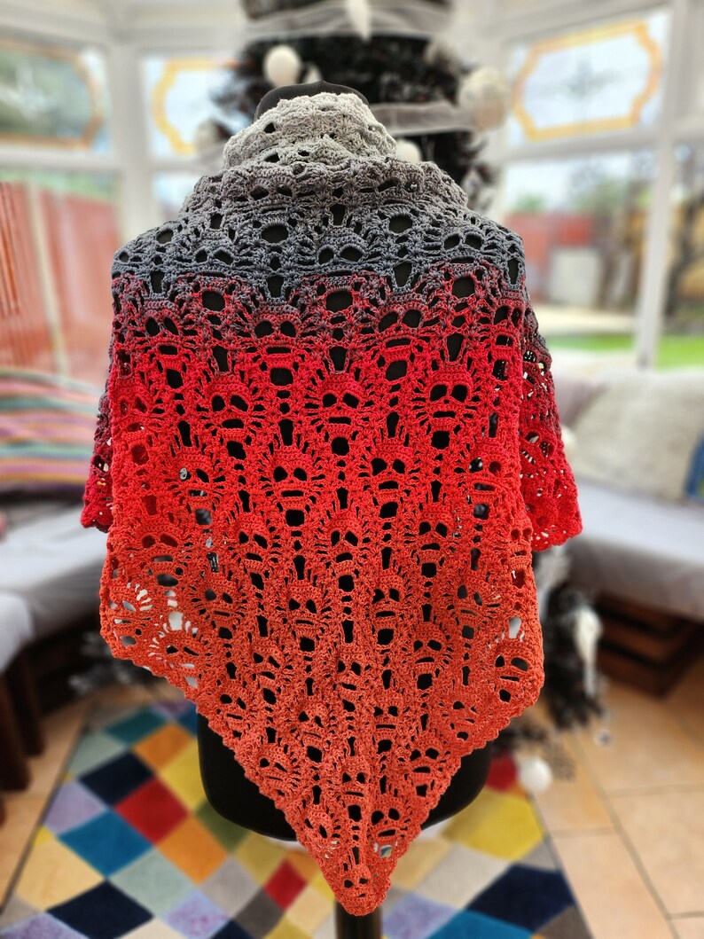 Skull Shawl, Shawl, Scarf, Goth Shawl, Goth Scarf, Wrap - Etsy