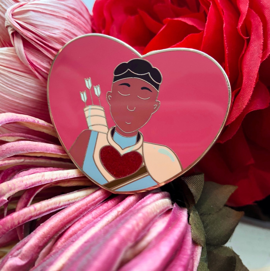 Bow Heart Enamel Pin - She-ra Bow Glitter Heart Lapel Pin - LGBTQ Shera ...