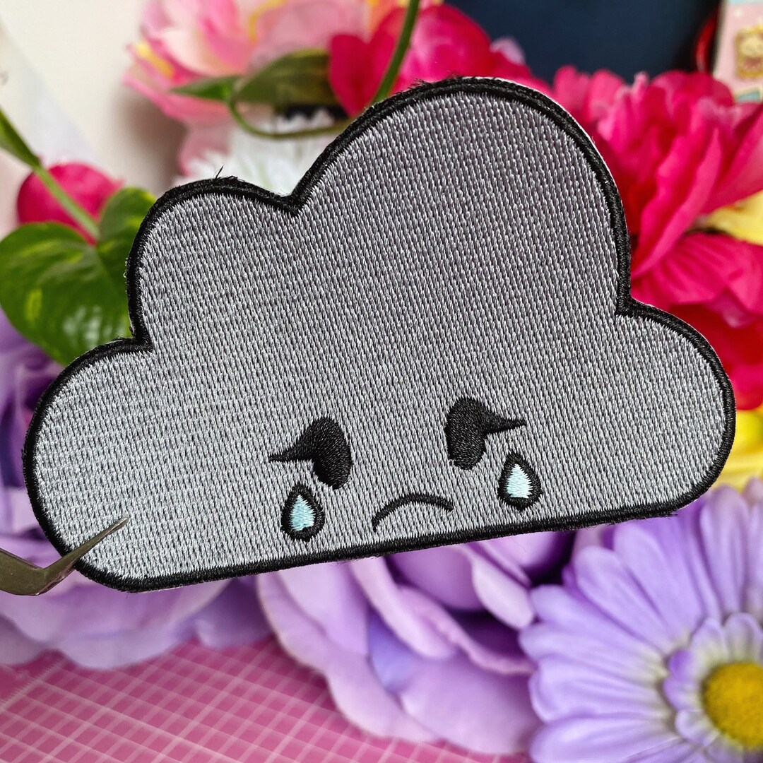 Rain Cloud Iron on Patch - Embroidery Patch - Etsy