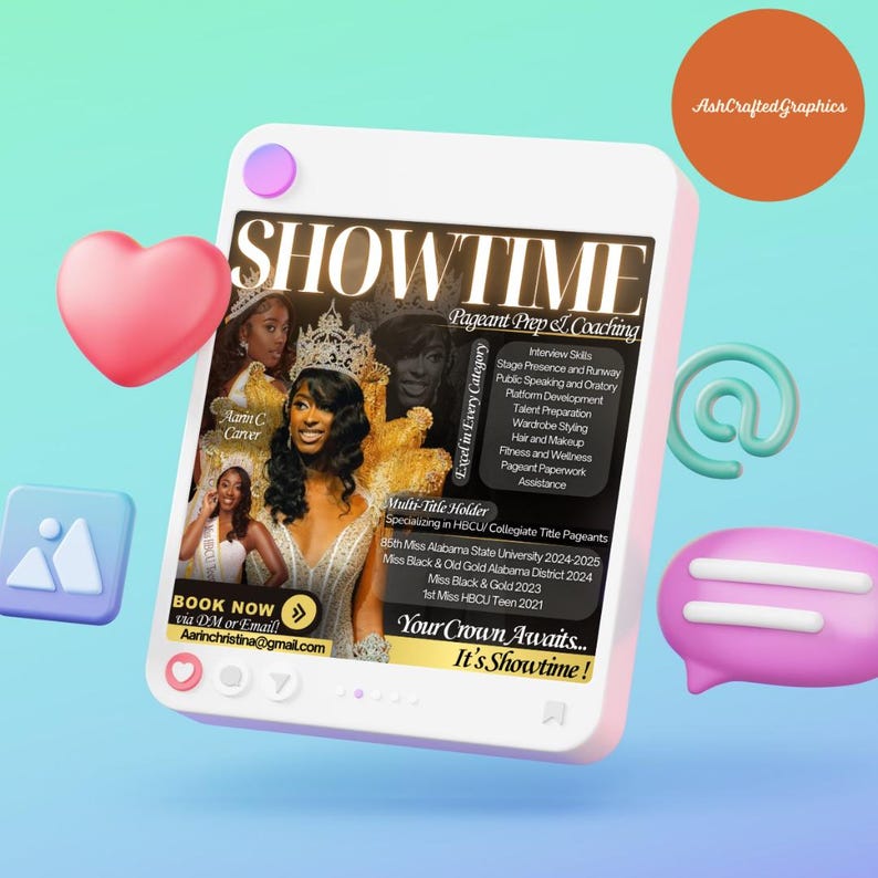Editable Showtime Pageant Prep & Coaching Flyer for HBCU Titles Custom ...