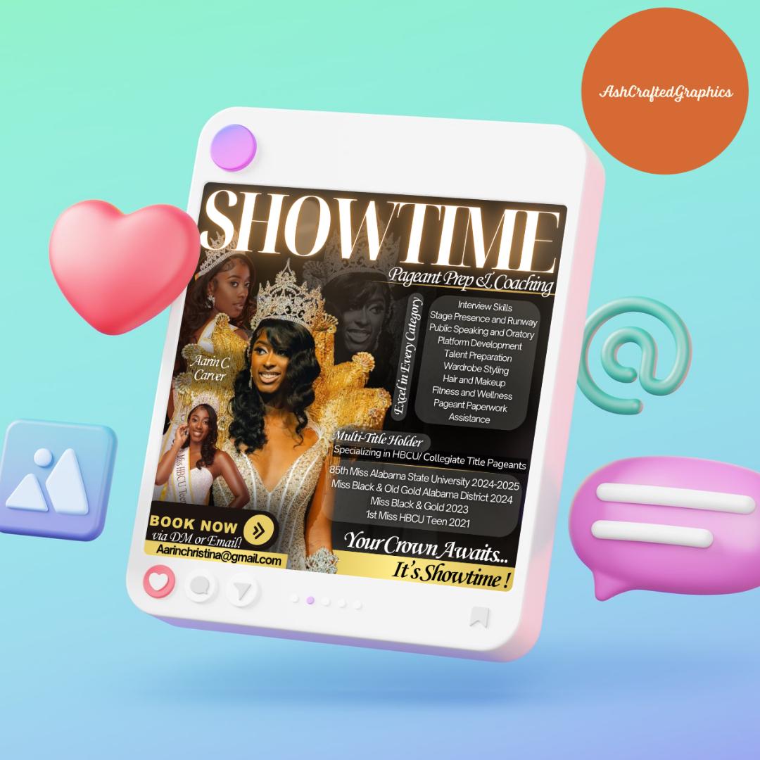 Editable Showtime Pageant Prep & Coaching Flyer for HBCU Titles ...