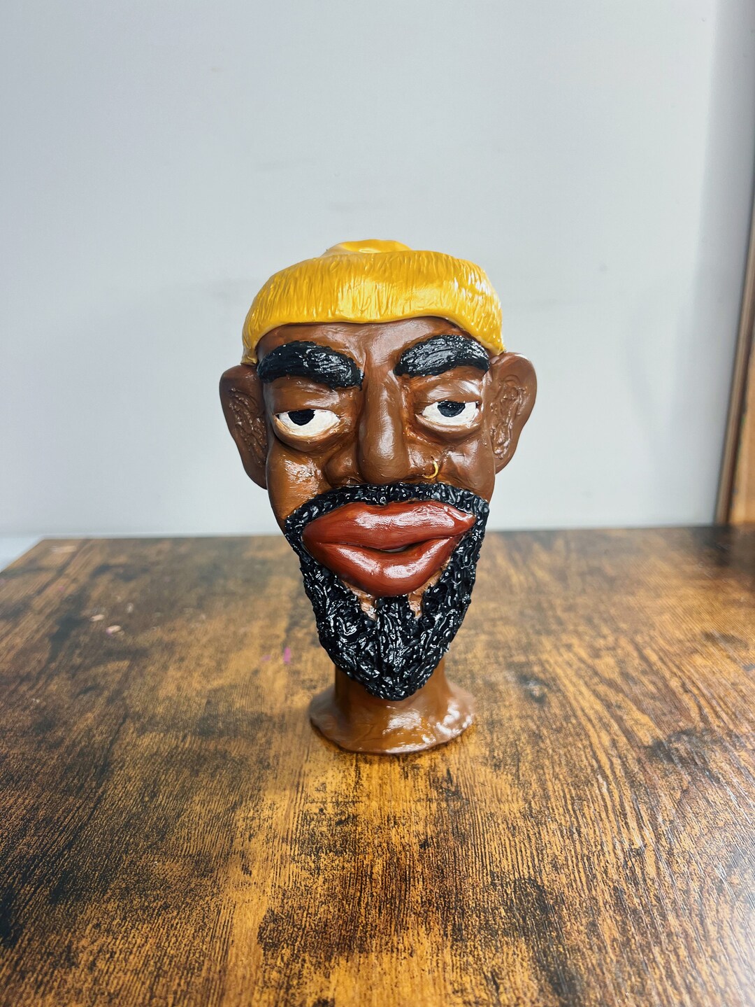 Black Art Sculpture Clay Sculpture Black Men Home Decor Handmade Art ...