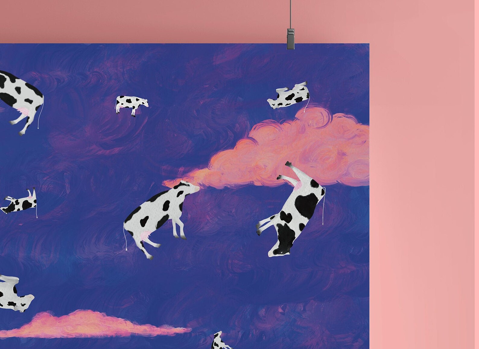 Giclée If Cows Could Fly Fine Art Print Cows in the Clouds | Etsy