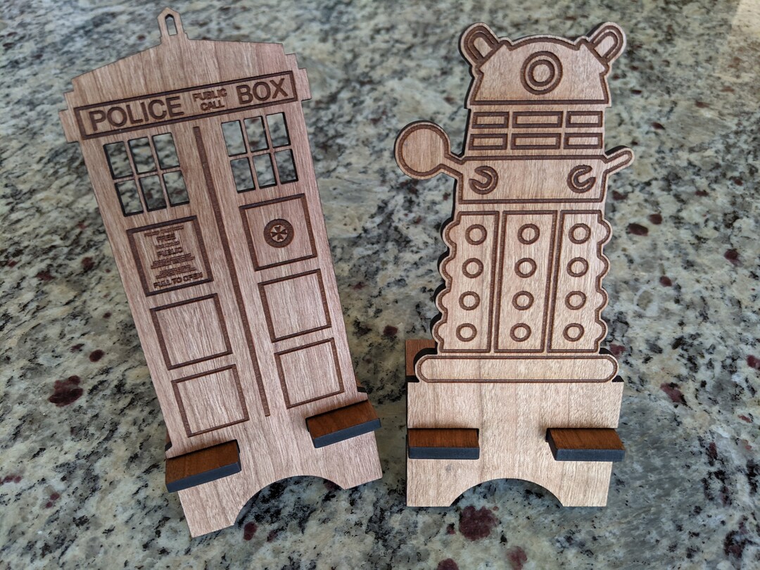 Doctor Who Phone Stand: Laser Cut Tardis or Dalek, Scifi Gift - Etsy