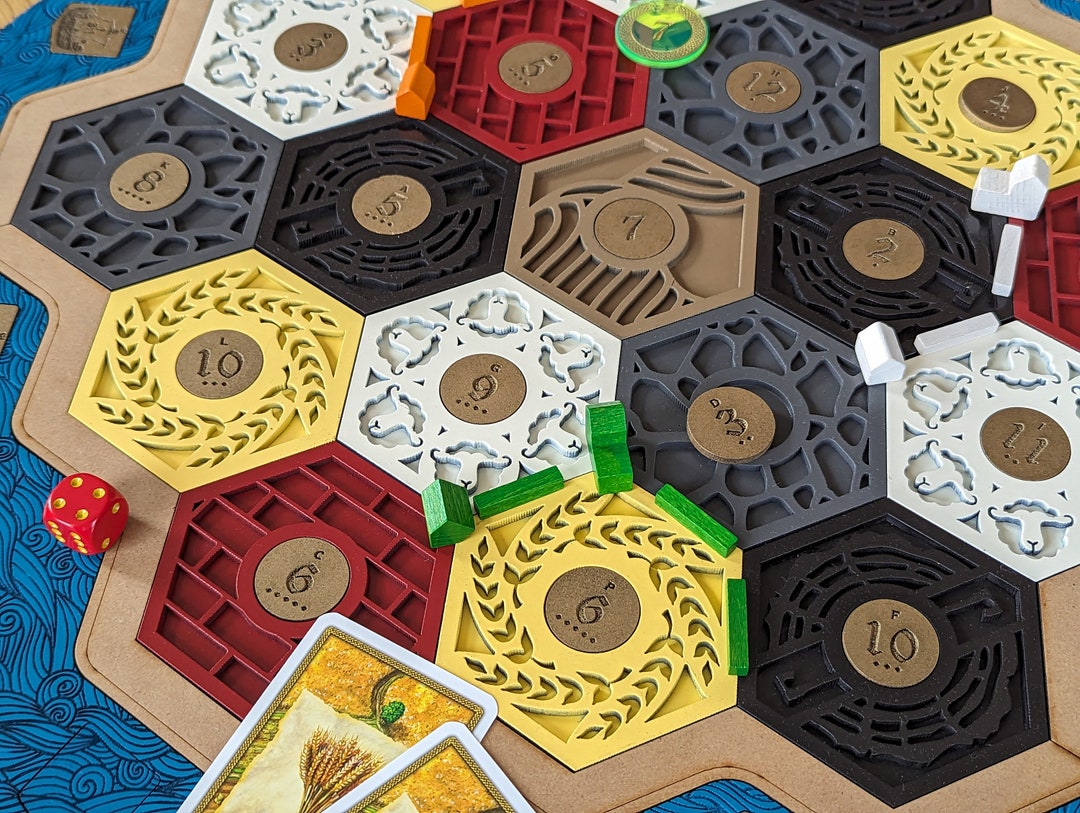 Custom Engraved Settlers Game Board: Deluxe 3D Catan Set - Etsy