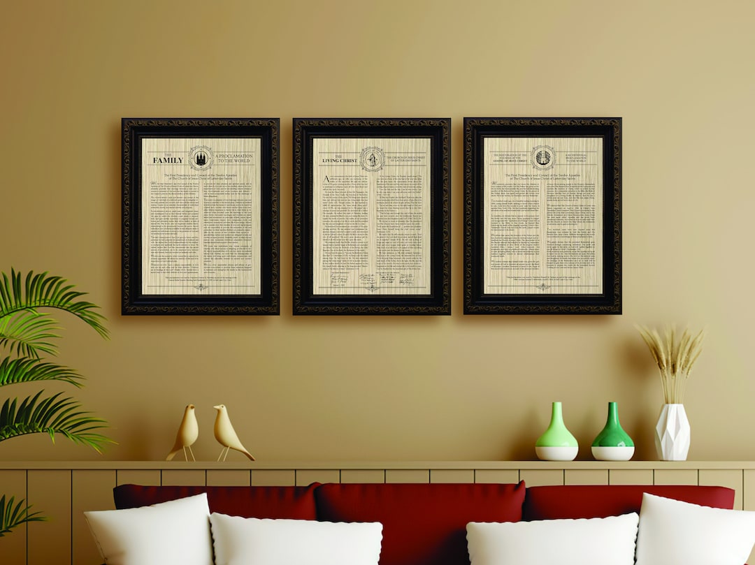 Engraved Wood LDS Proclamation Set: the Family, Living Christ ...
