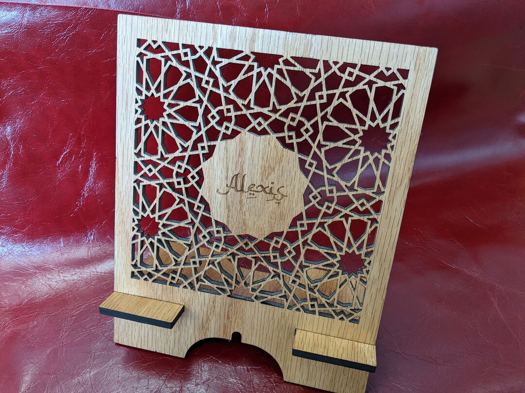 Personalized Arabesque Phone & Tablet Stand: Moroccan Lattice Desk ...