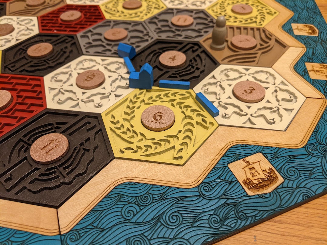 Custom Engraved Settlers Game Board: Deluxe 3D Catan Set - Etsy