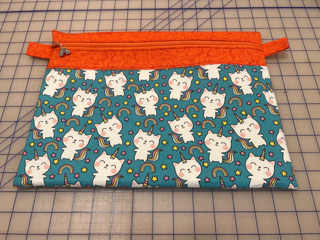 Needlecraft Project Bag--unicorn Kitties With Rainbows - Etsy