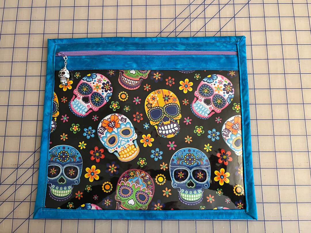 Needlecraft Project Bag Vinyl Front Sugar Skull - Etsy