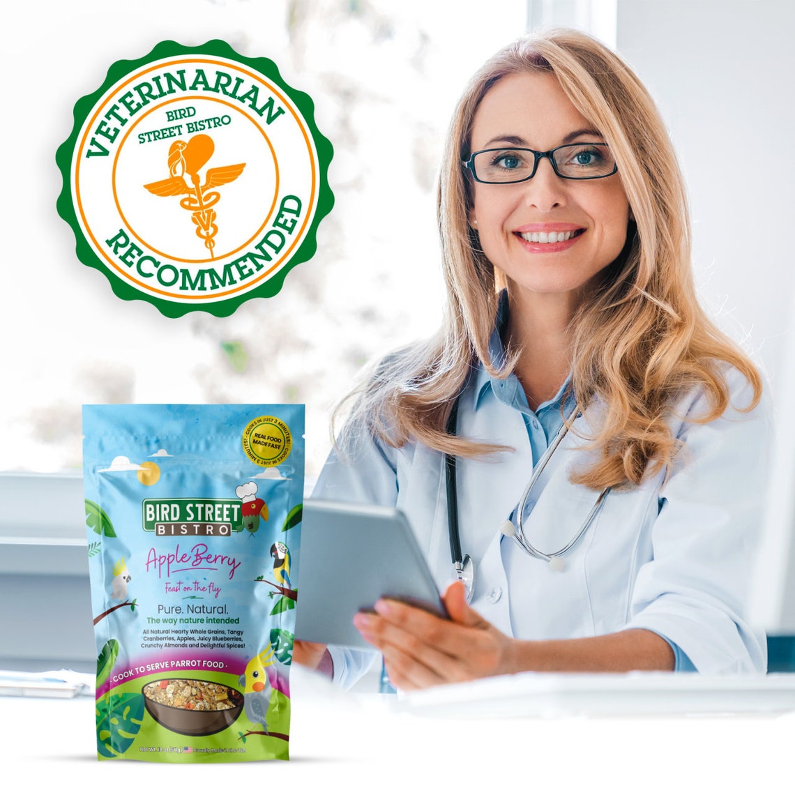 Parrot Food by Bird Street Bistro, Appleberry, All Natural Grains and ...