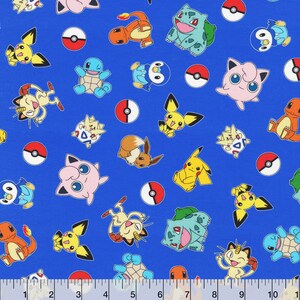 Surgical/scrub Cap With Ties in Back - Blue Pokemon Print - Etsy