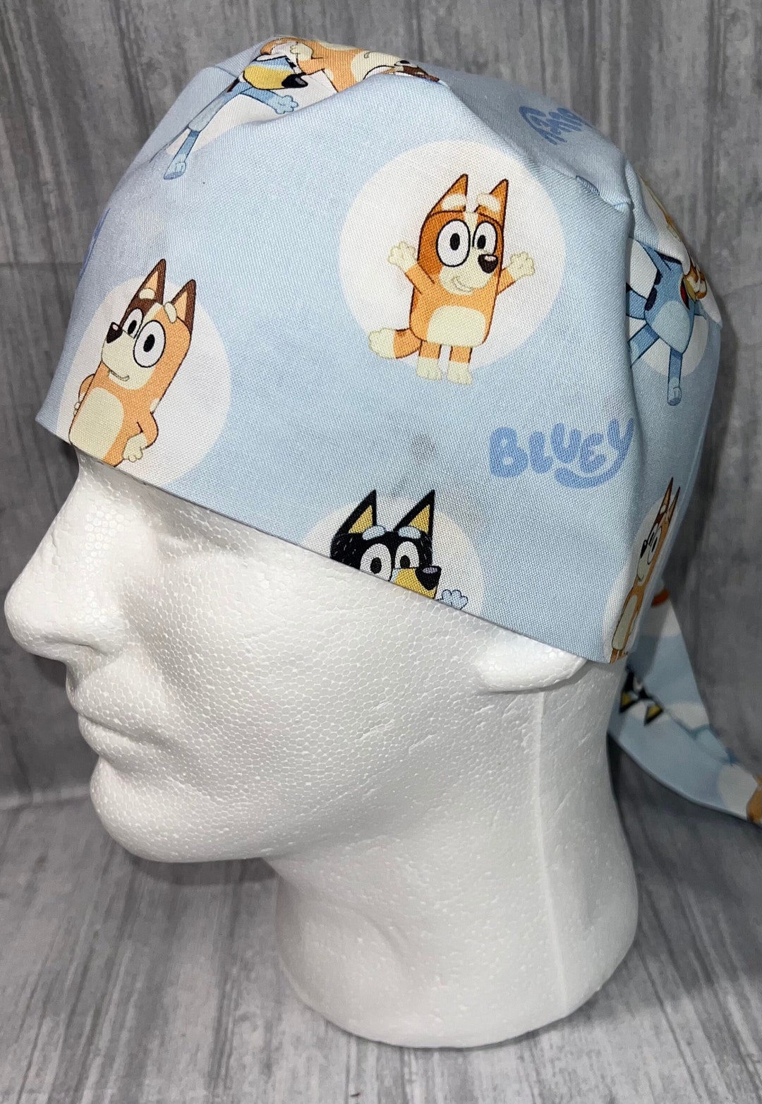 Surgical/scrub Cap With Ties in Back - Bluey Circles Print - Etsy
