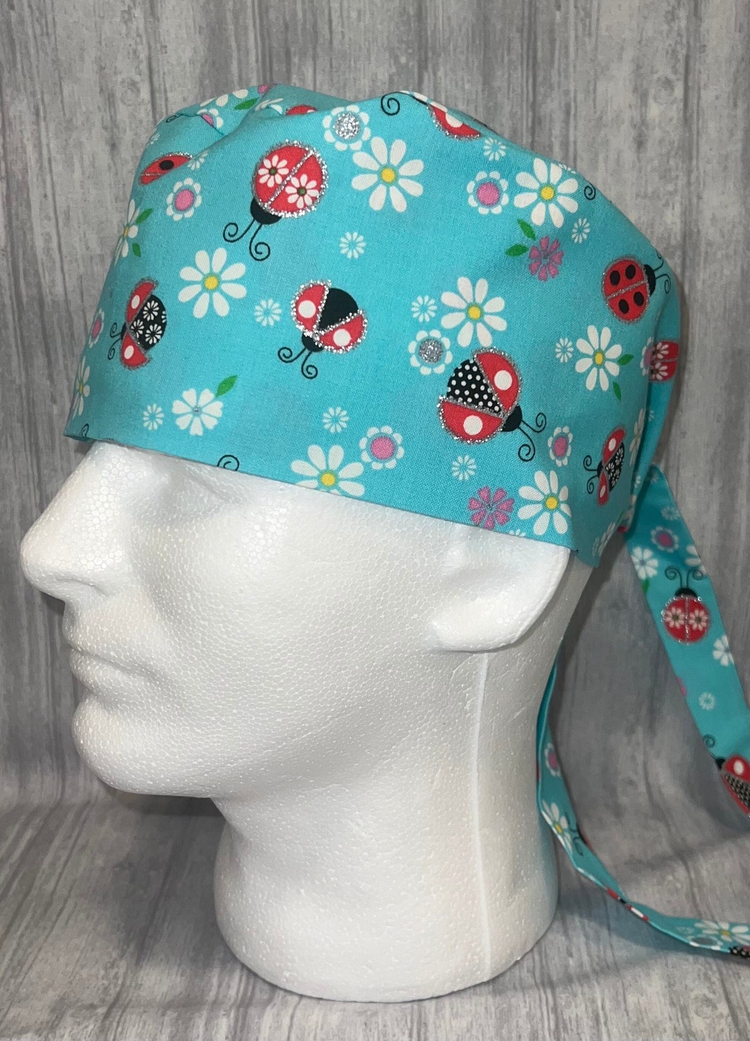 Surgical/scrub Cap With Ties in Back - Ladybug Print - Etsy