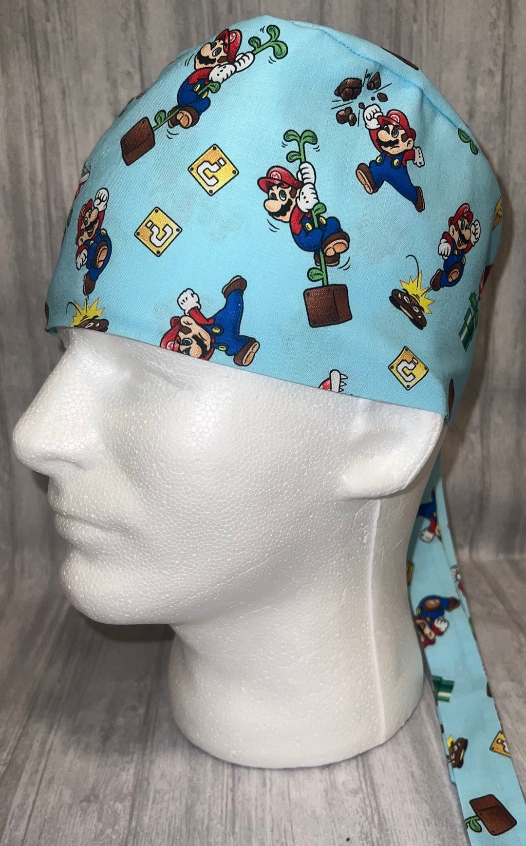 Surgical/scrub Cap With Ties in Back - Nintendo Super Mario Bros - Etsy