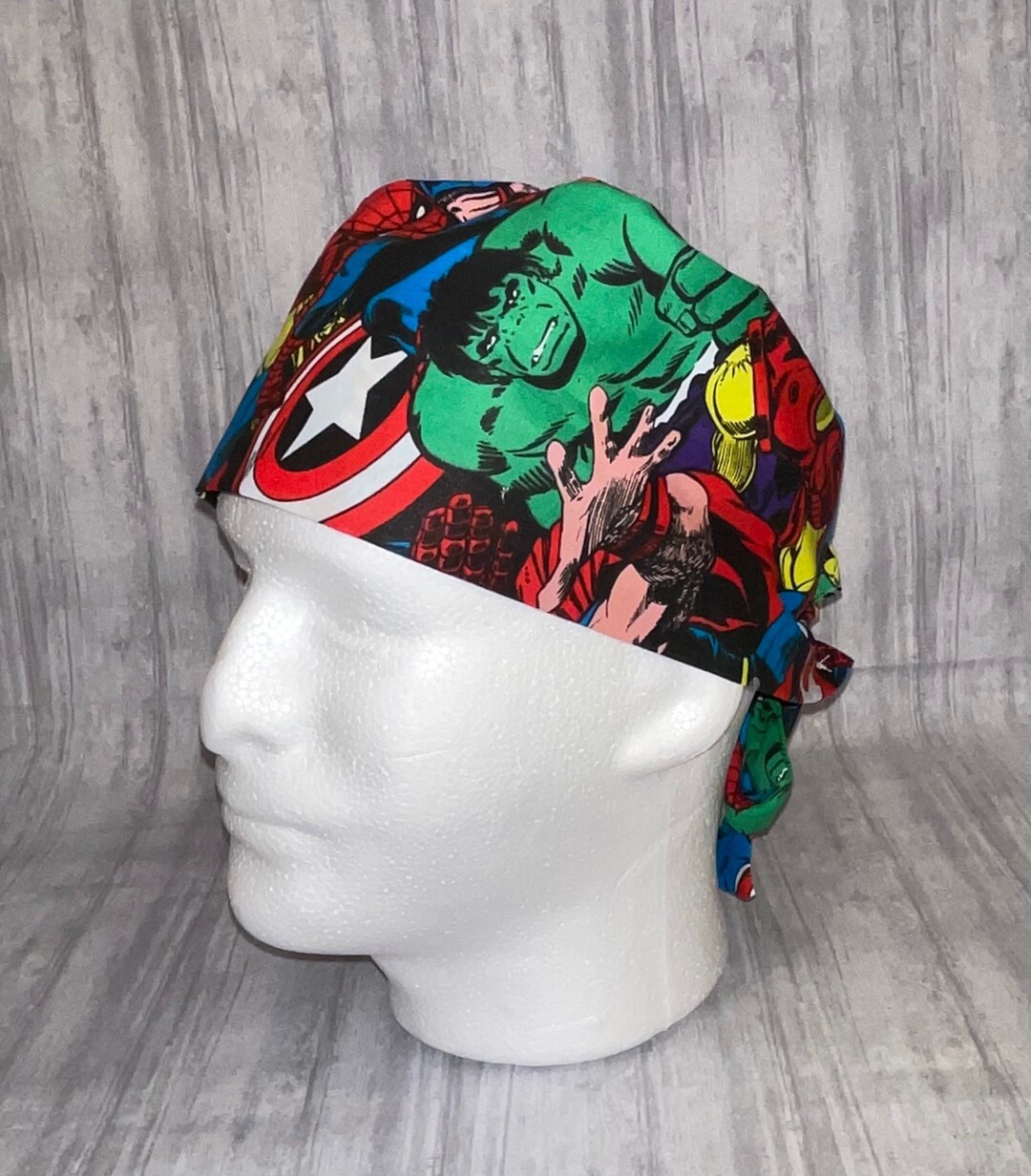 Surgical/scrub Cap With Ties in Back Vintage Marvel Avengers - Etsy