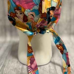 Surgical/scrub Cap With Ties in the Back - Disney Princesses - Etsy