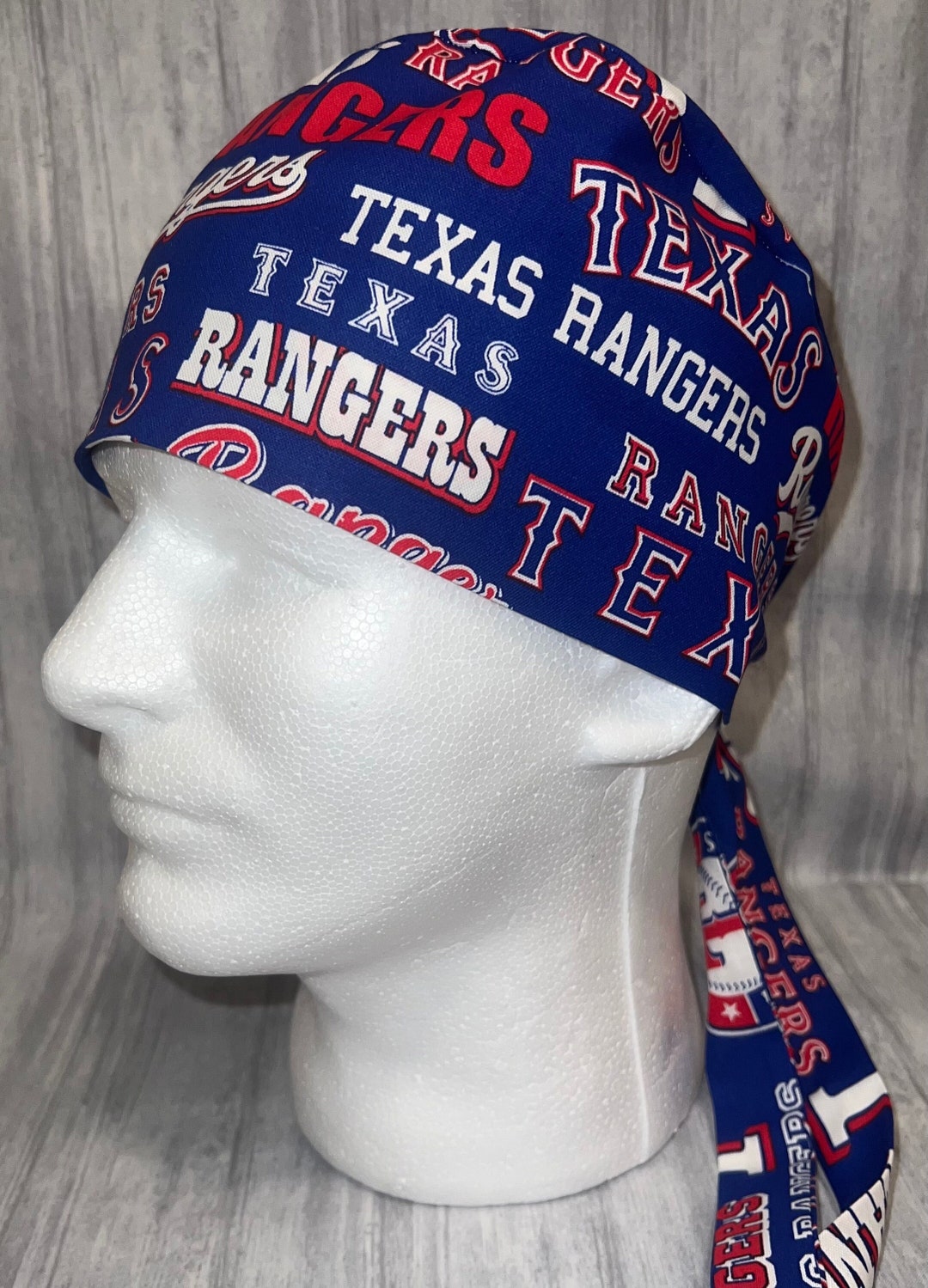 Surgical/scrub Cap With Ties in Back Texas Rangers Print - Etsy
