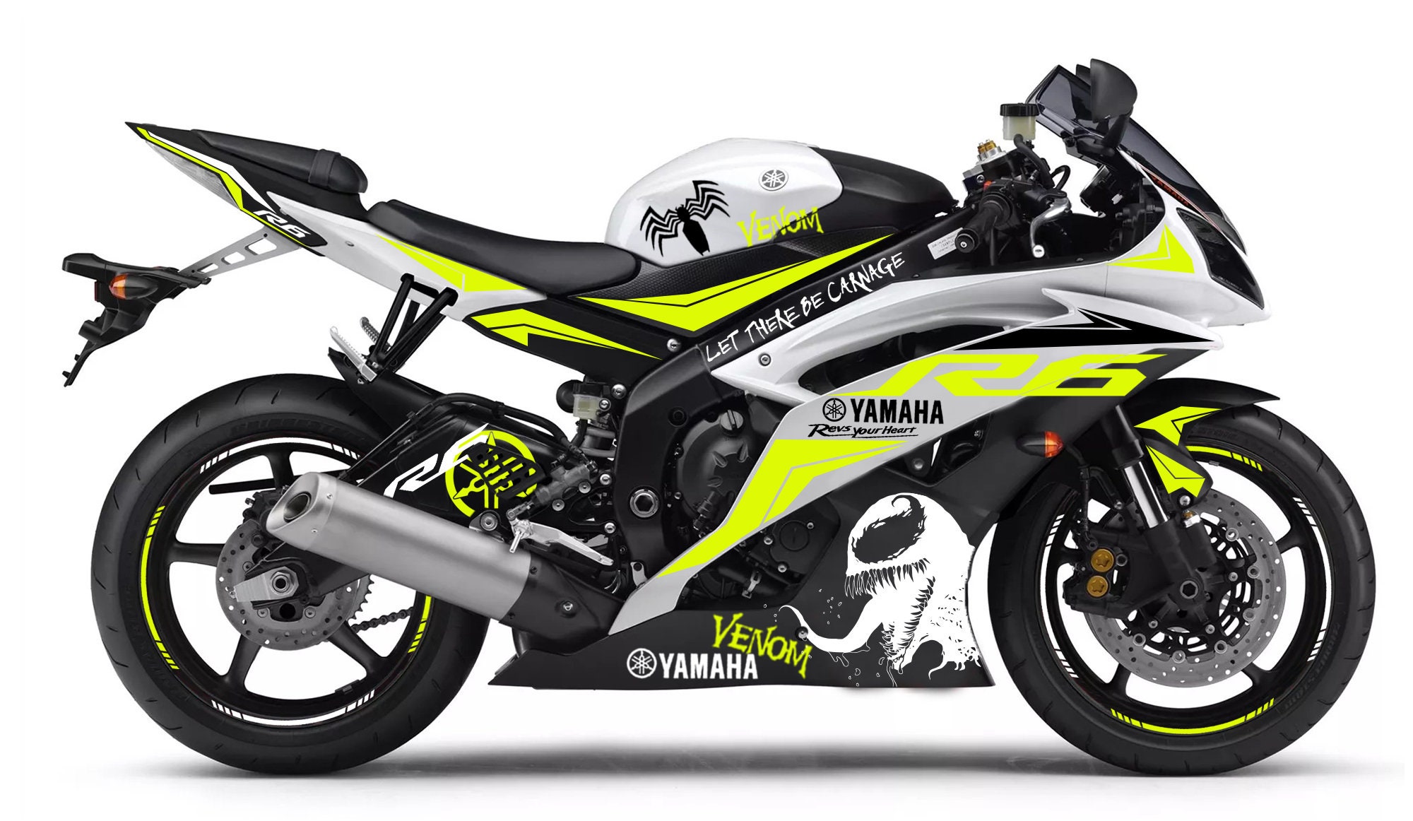 Full Graphic Vinyl Decals for Yamaha Half White R6 2008-2016 | Etsy