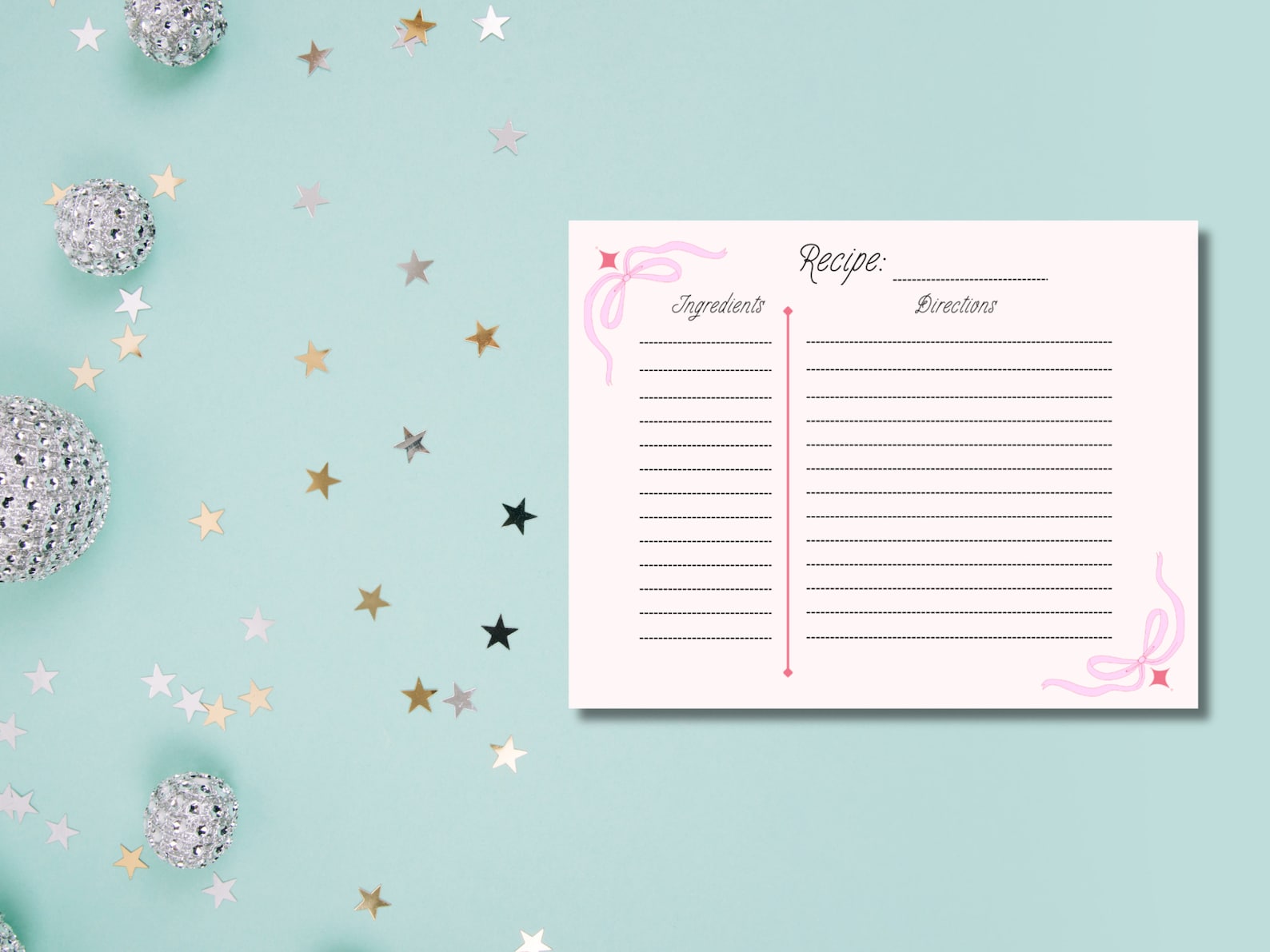 Instant Download Recipe Card Digital Recipe Card Family Recipe Organize ...