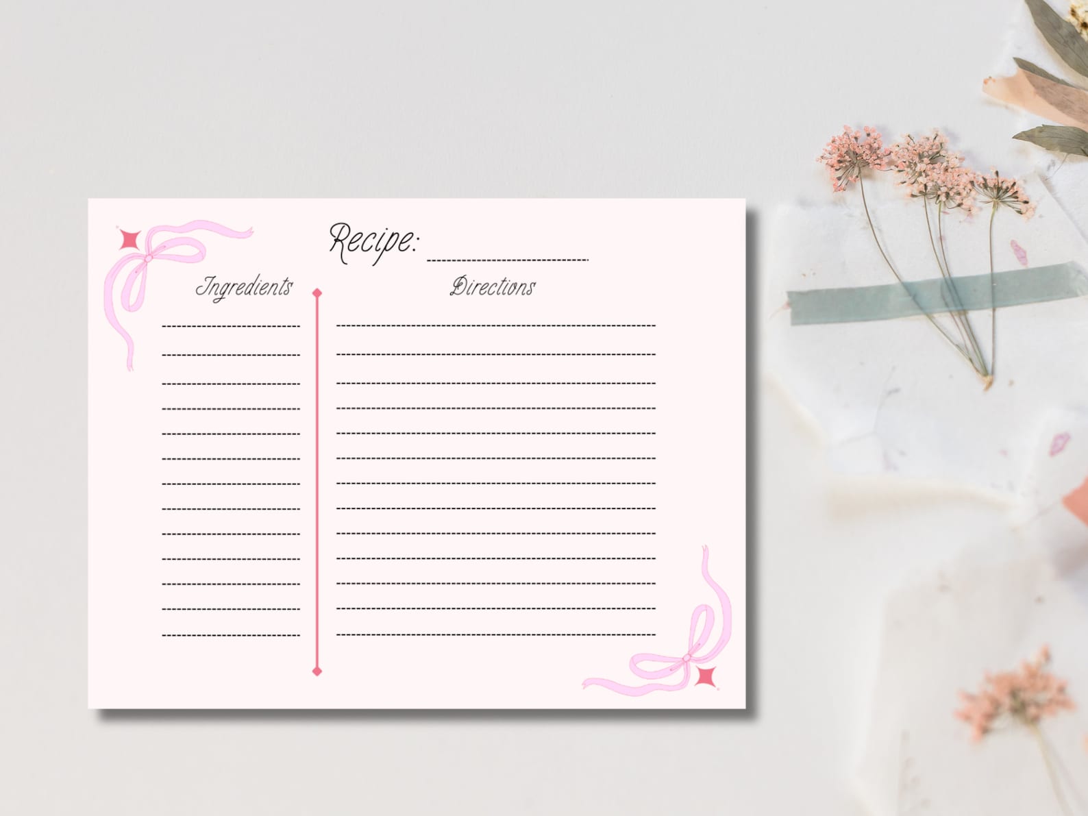 Instant Download Recipe Card Digital Recipe Card Family Recipe Organize ...