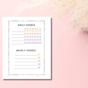 Instant Download Chore List Printable Daily Chore Schedule Weekly ...