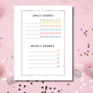 Instant Download Chore List Printable Daily Chore Schedule Weekly ...