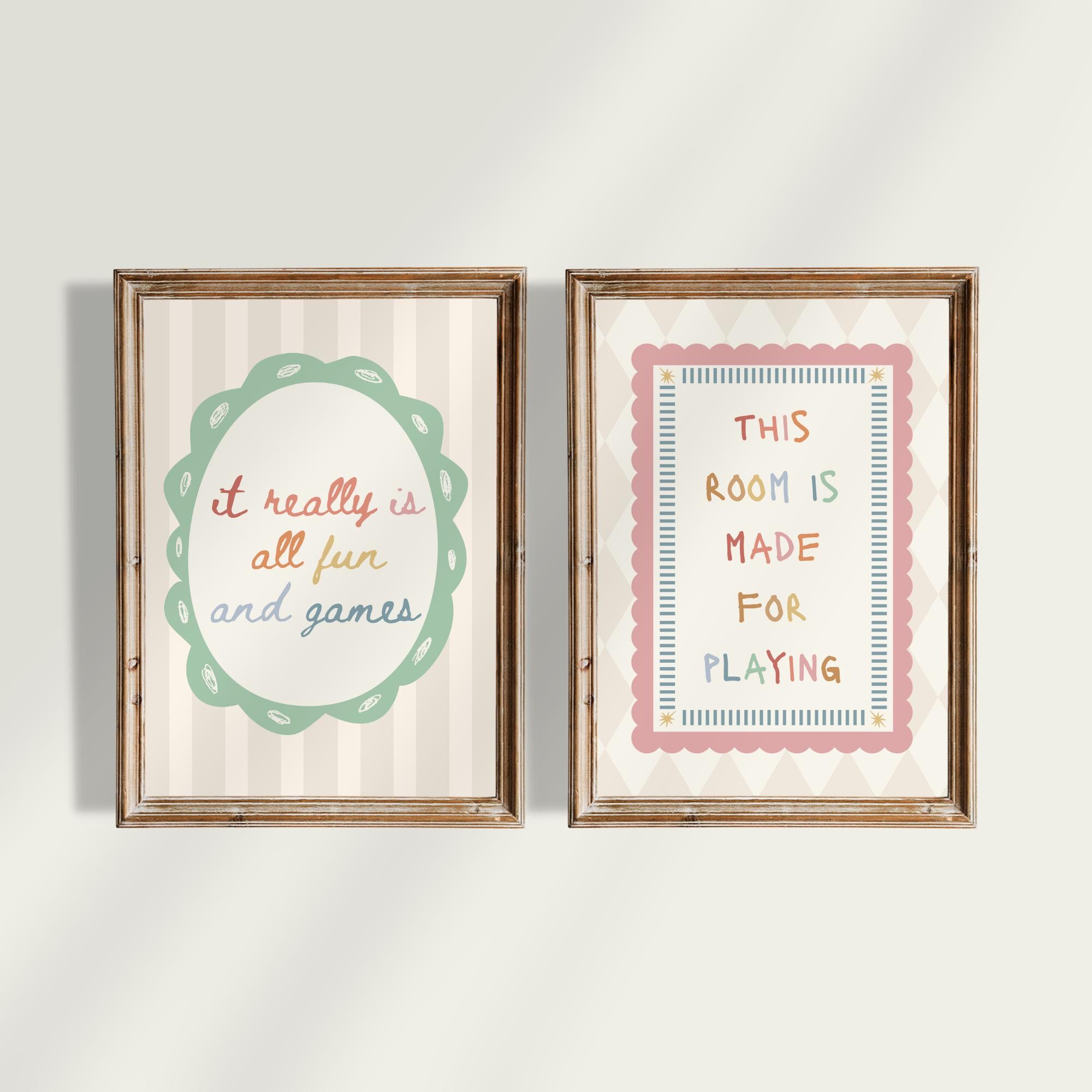 Colorful Kids Playroom Gallery Wall Art: Playful Designs With Nostalgic ...