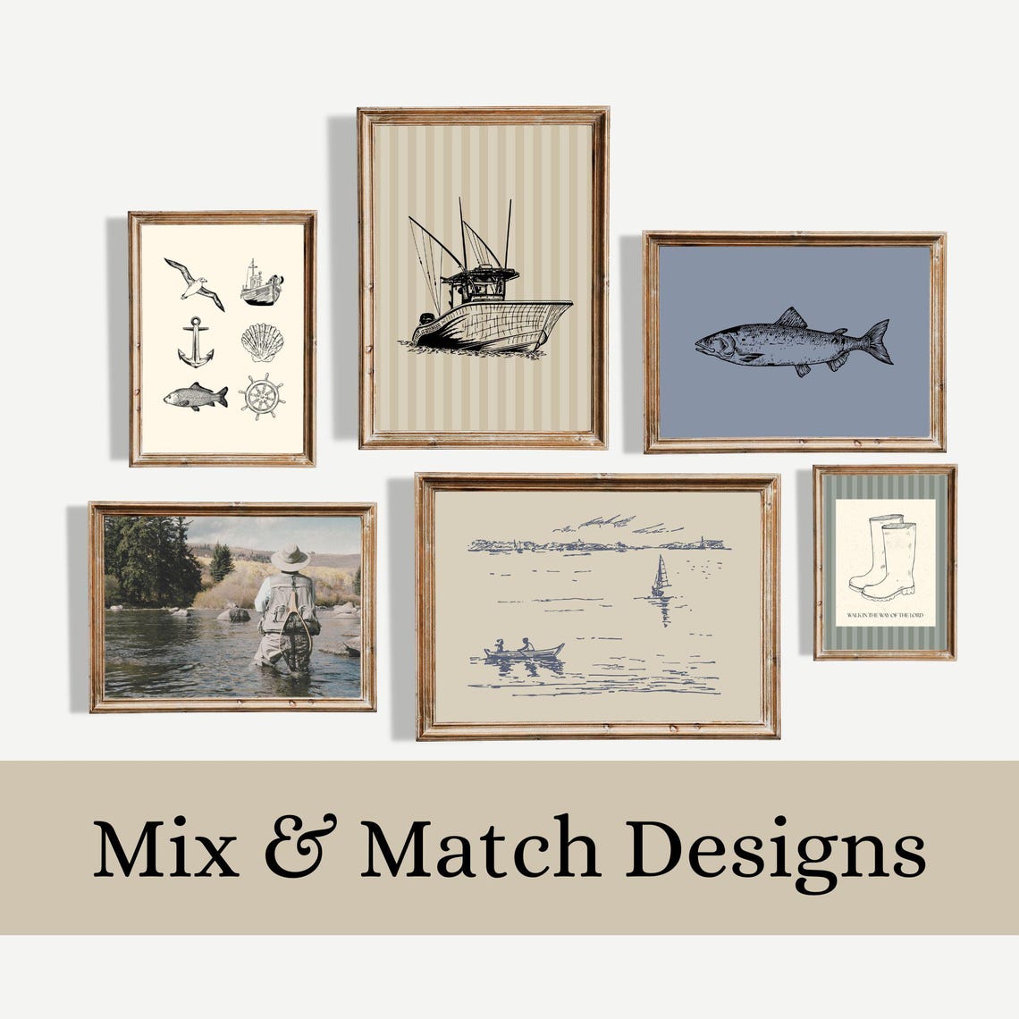 Fishing Nursery Gallery Wall Mega Bundle, Fishing Themed Bedroom ...
