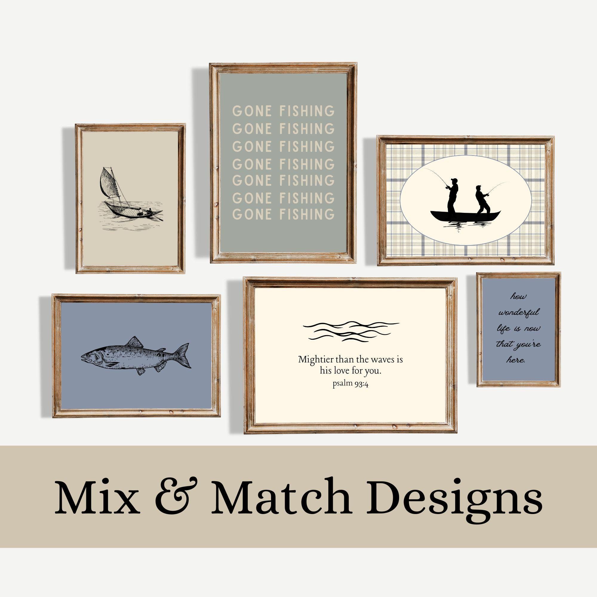 Fishing Nursery Gallery Wall Mega Bundle, Fishing Themed Bedroom ...