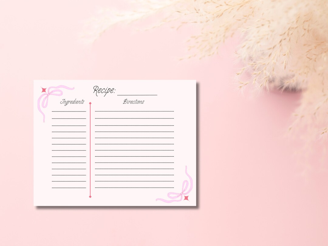 Instant Download Recipe Card Digital Recipe Card Family Recipe Organize ...