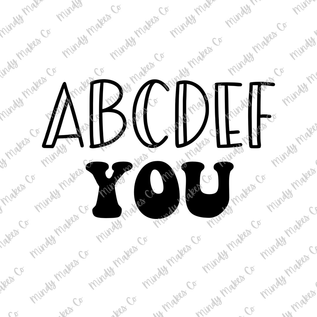 ABCDEFU SVG Cut File Screen Print Waterslide Print - Etsy