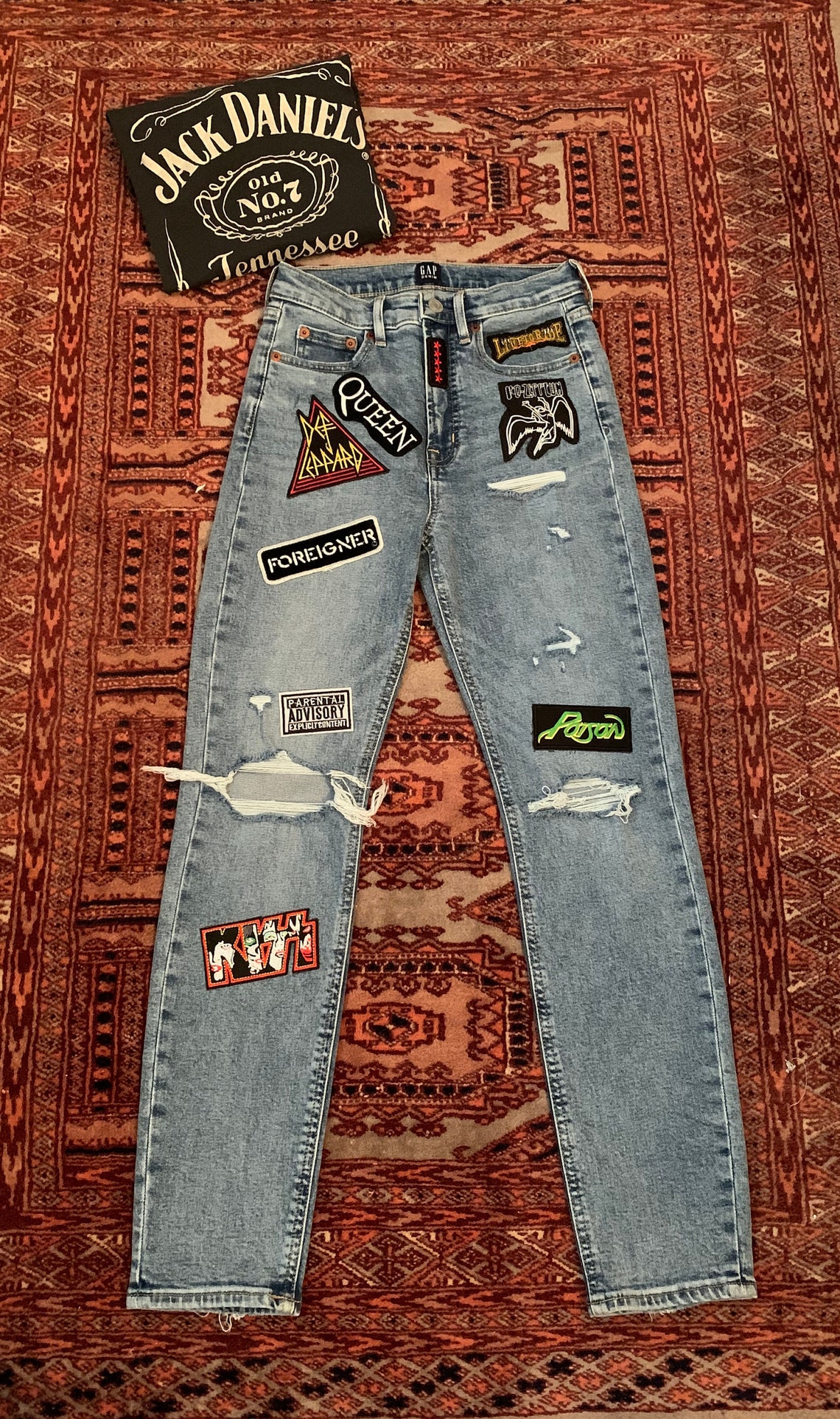 Rock and Roll Patchwork Jeans, Jeans Women, Jeans Men, 1980s, Bands ...