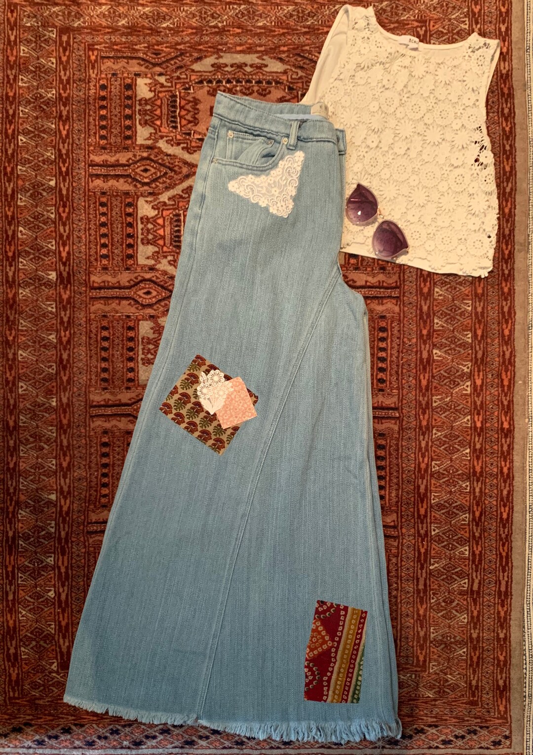 Patchwork Jeans for Women, Jeans Art, Jeans Custom, Hippie Jeans, Boho ...