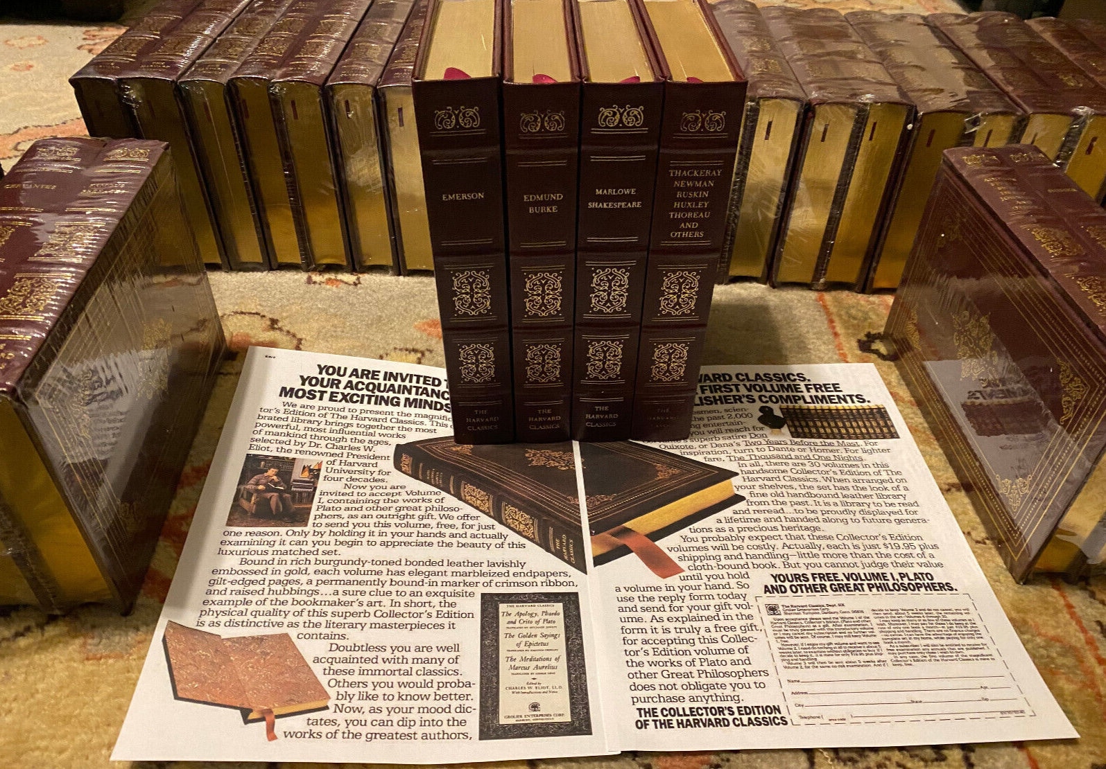 Harvard Classics grolier 30 Vols Collector's Ed. Leather RARE SET ...