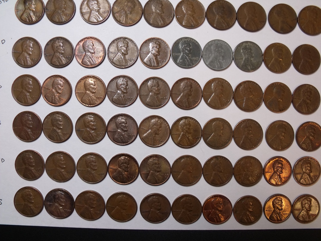 50 Fifty Year Coin Run (years 1909-1959) Lincoln (except 1922) - a ...