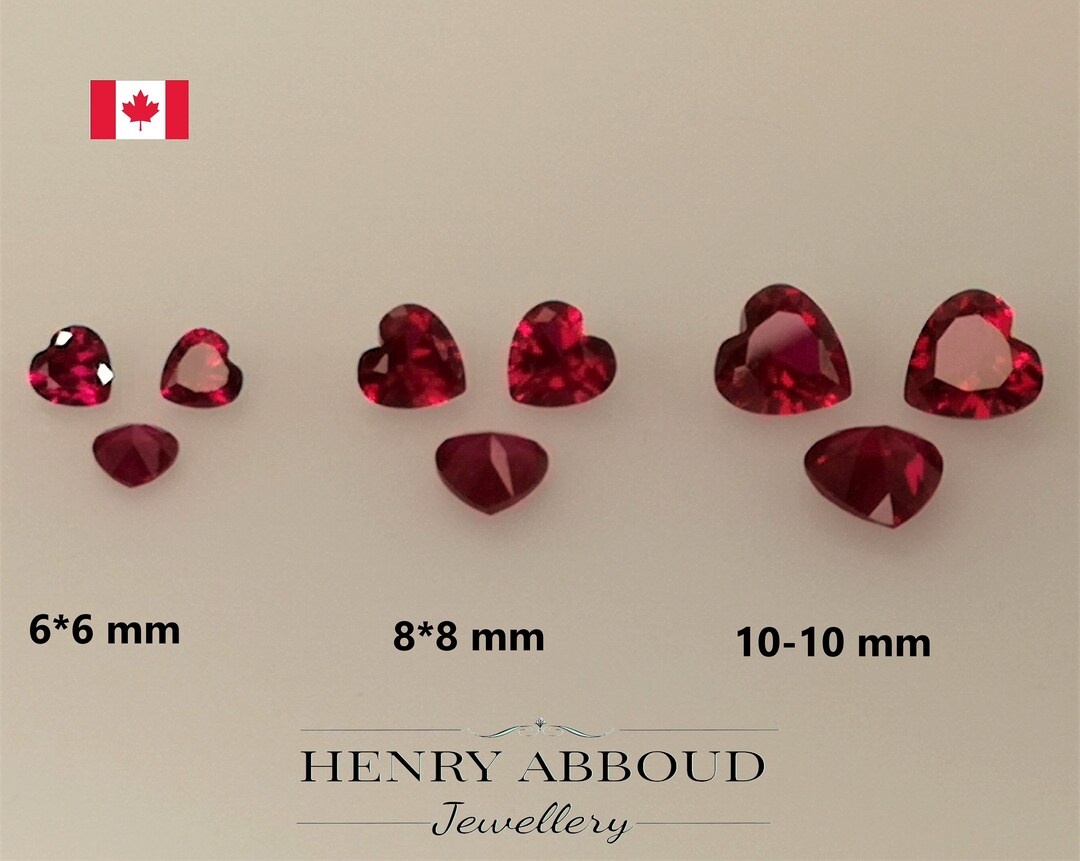 High Quality Loose Heart Shape CZ Stones Red Ruby Color Perfect Cutting ...