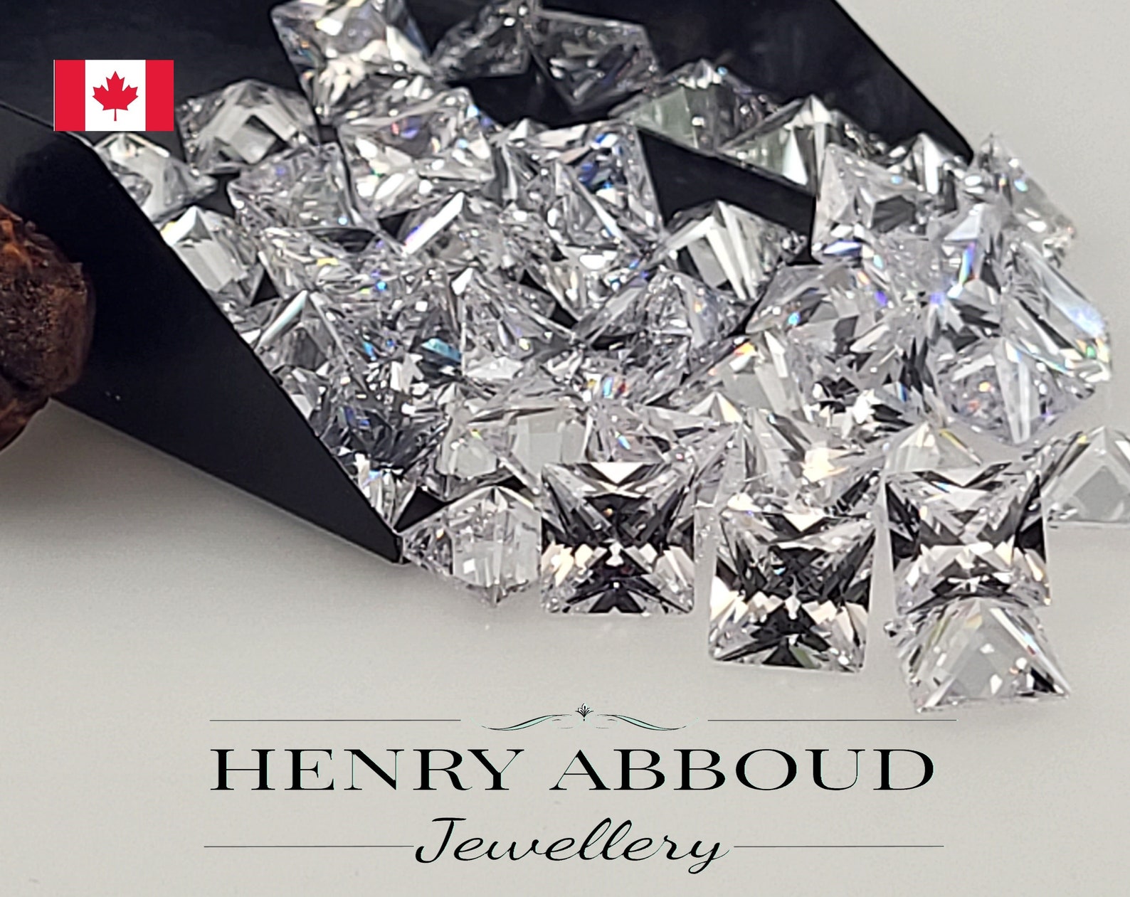 High Quality Princes Cut (SQUARE) Crystal Clear White Cubic Zirconia ...