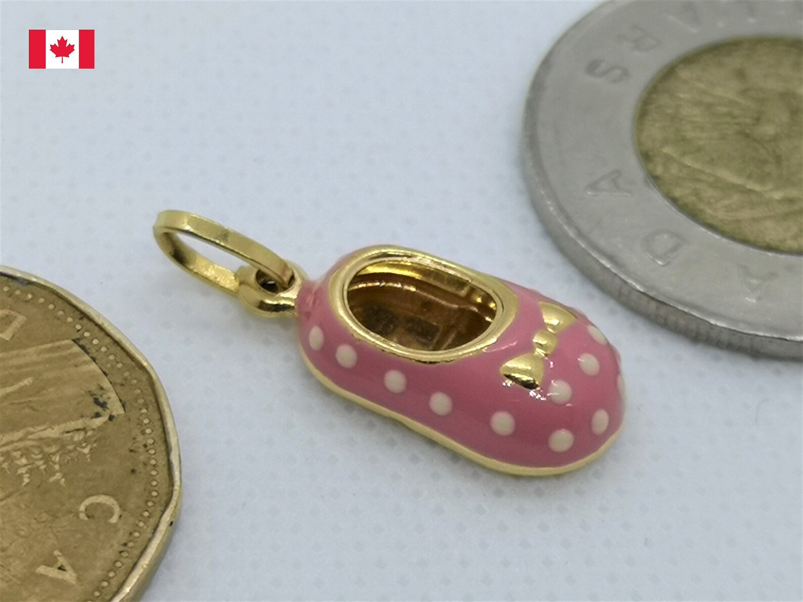 18k Yellow Solid Gold Pendant Beautiful Design With Pink and | Etsy