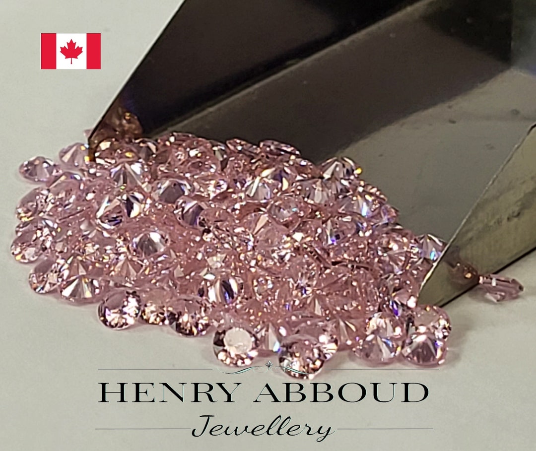 Round Diamond Cut Loose Stones Cubic Zirconia (pink Color) Good Quality ...