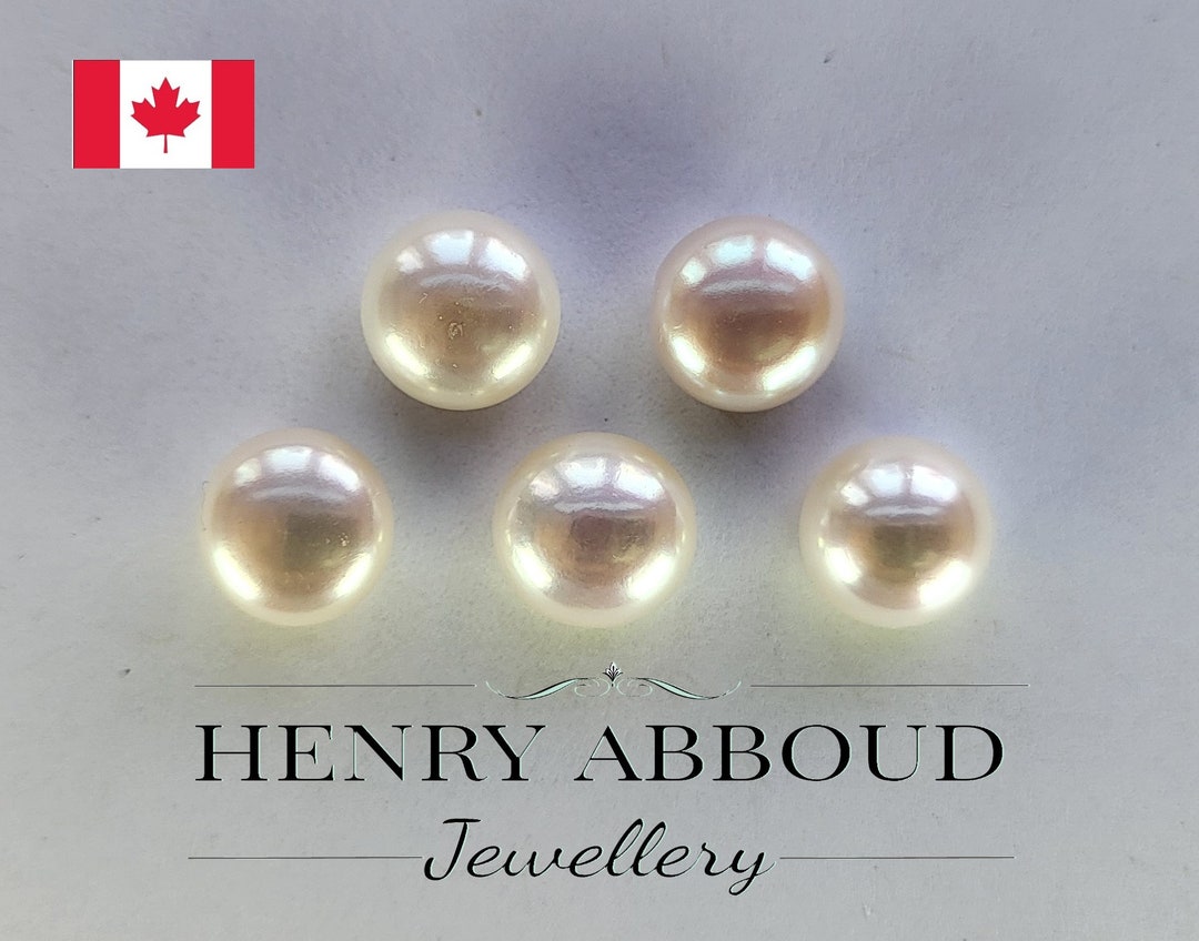 Natural White Fresh Water Button Pearls Cabochons Good Luster Good ...