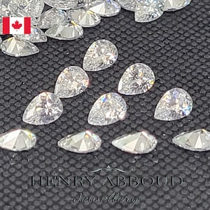 Cubic Zirconia (CZ) White Pear Shape Crystal Clear CZ Brilliant Machine ...